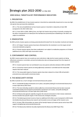 Strategic plan - Invasive Species Council